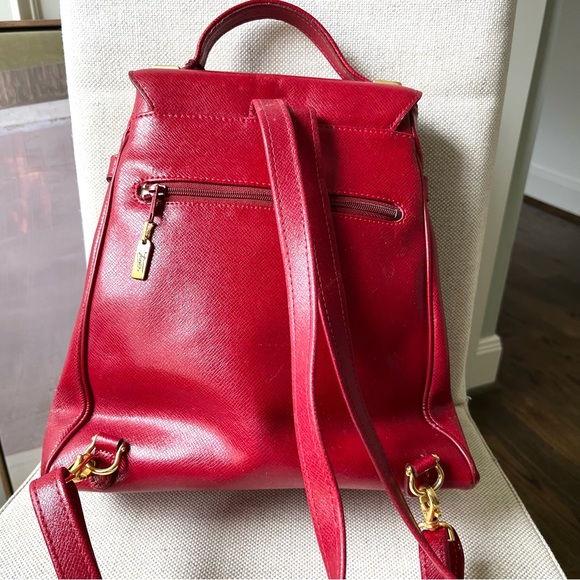 Texier | Bags | Texier Made In France Red Leather Backpack Bag | Poshmark